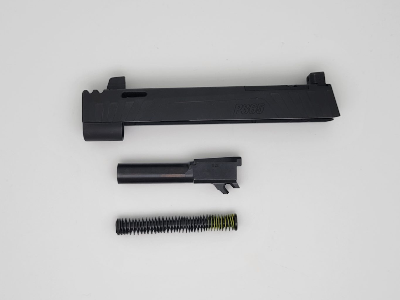 P365X, 3.1″, 9MM SPECTRE COMP SLIDE ASSEMBLY, INTEGRATED COMP – BLACK W ...